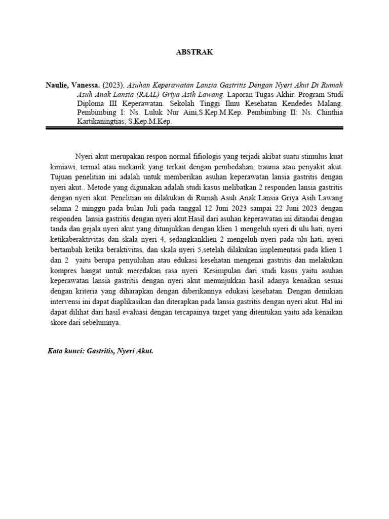 Abstrak Vanessa Enggano Ok. | PDF