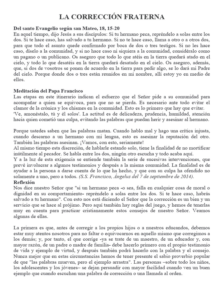 La Corrección Fraterna | PDF