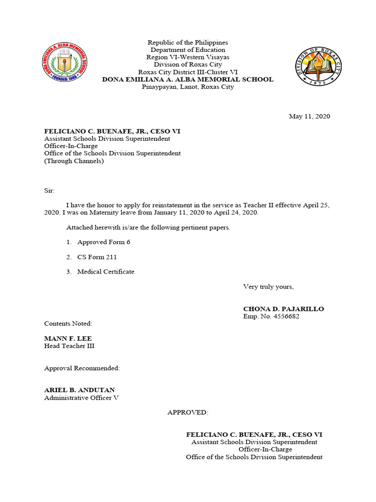 Reinstatement Letter 2020 | PDF