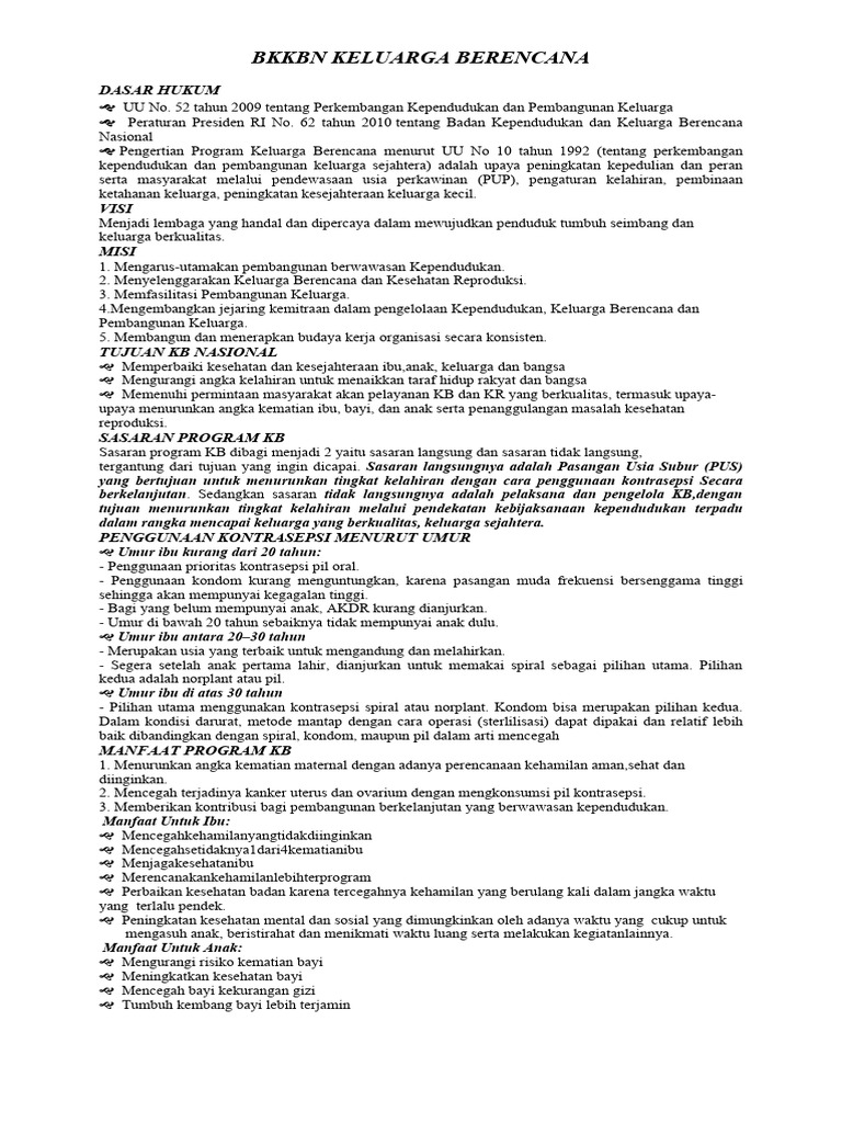 6 New BKKBN Keluarga Berencana | PDF