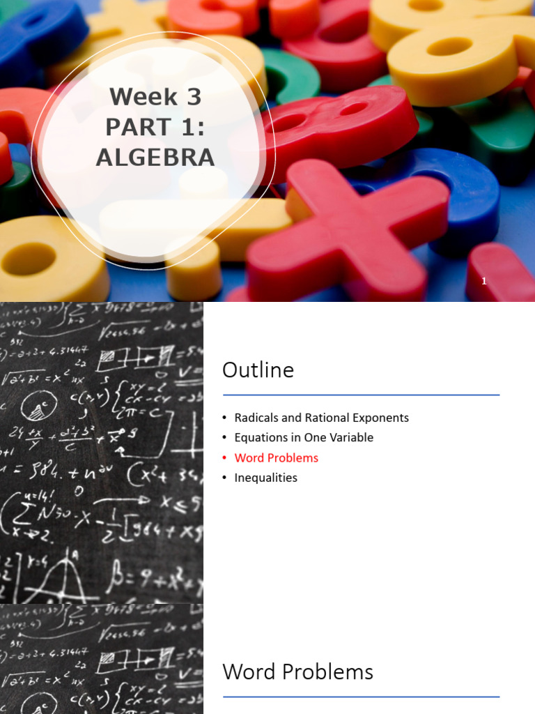 Equations in One Variable Word Problems | PDF | Numbers | Equations