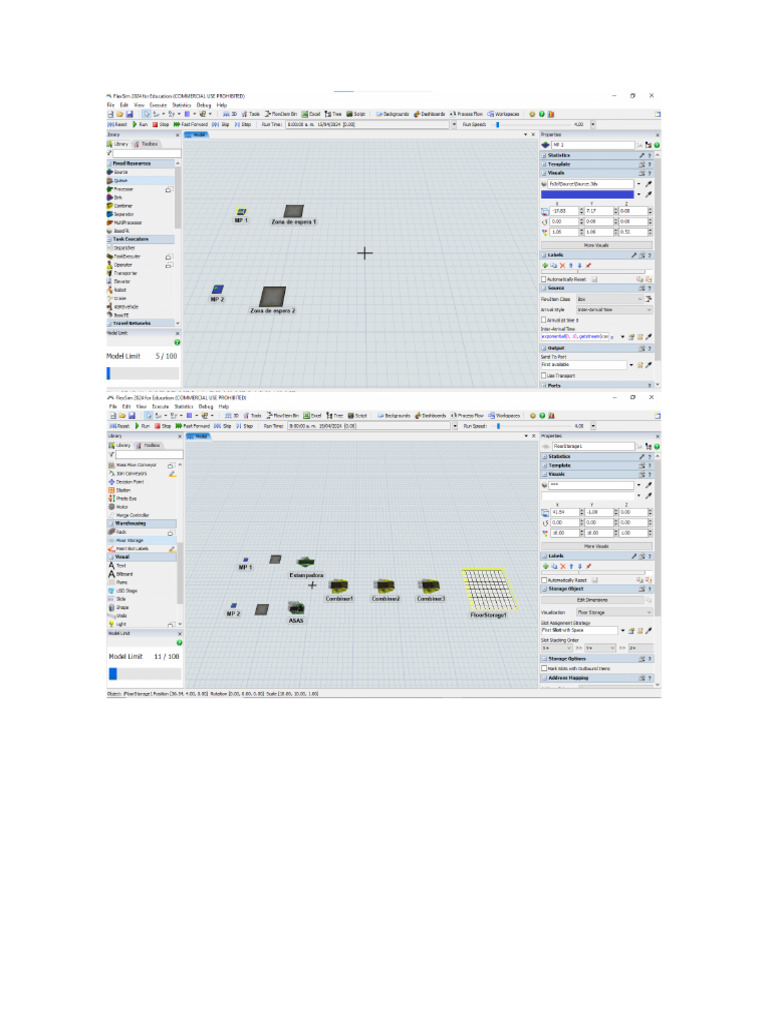 Practica en Flexsim Con Combiners y Estadisticas | PDF