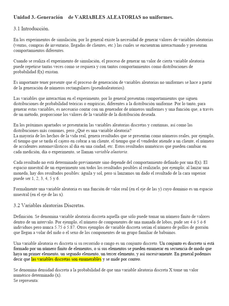 Unidad 3 Variables Aleatorias | PDF | Variable aleatoria | Distribución normal