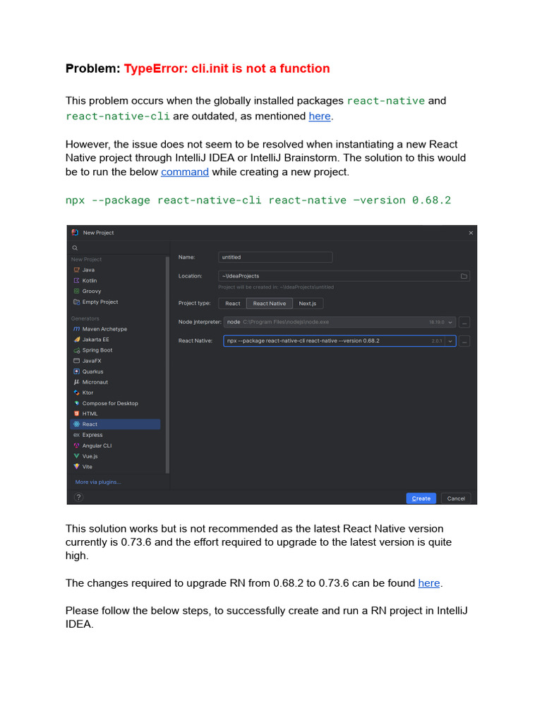 IntelliJ React Native TypeError Cli - Init Is Not A Function | PDF IntelliJ React Native TypeError Cli - Init Is Not A Function | PDF