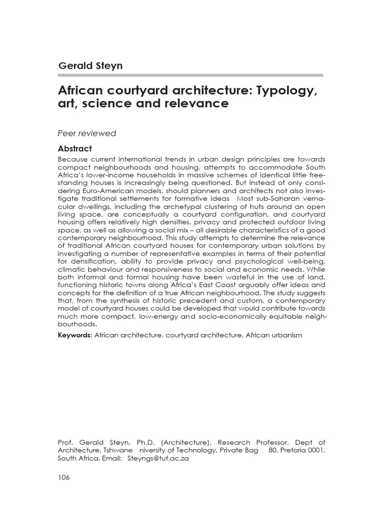 Housing Typology Africa | PDF | Courtyard | Africa