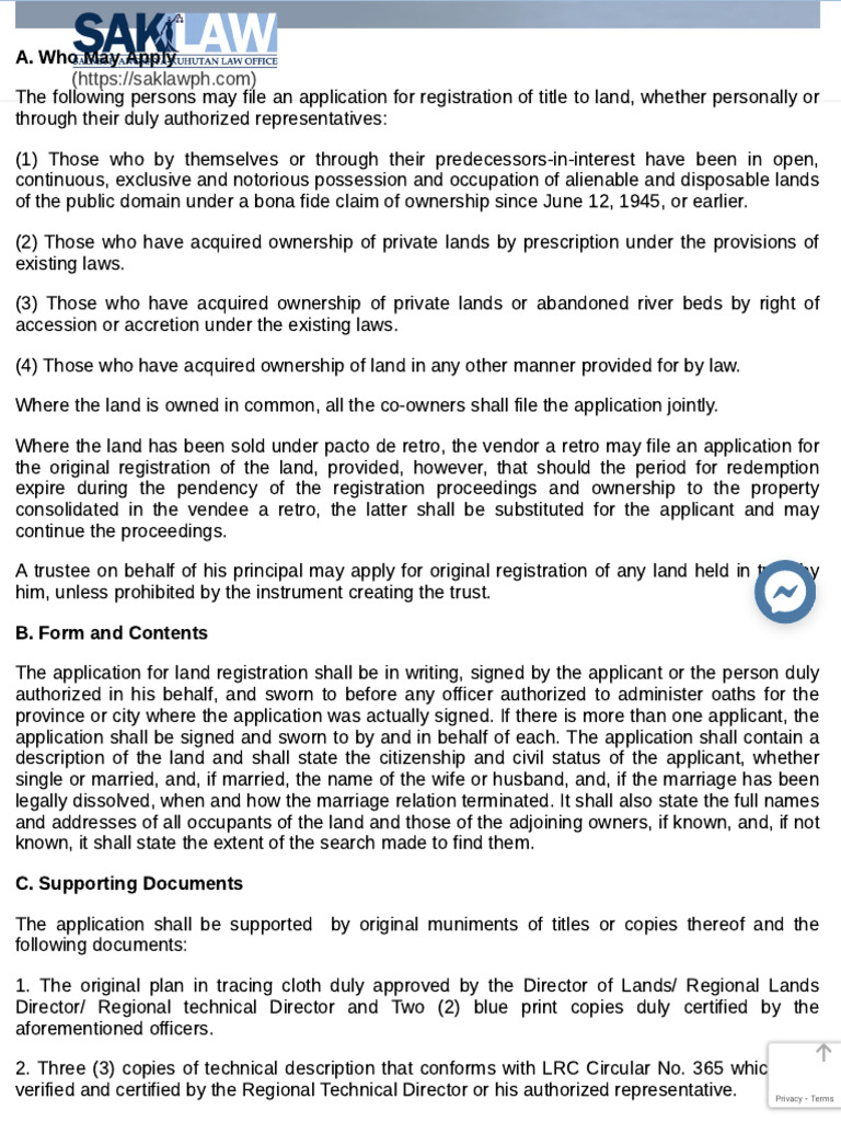 Land Registration Application Guide | PDF | Lawyer | Judgment (Law)