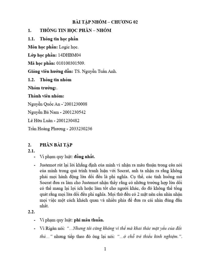 Baikiemtrachuong2 Nhóm8 LopT701 | PDF