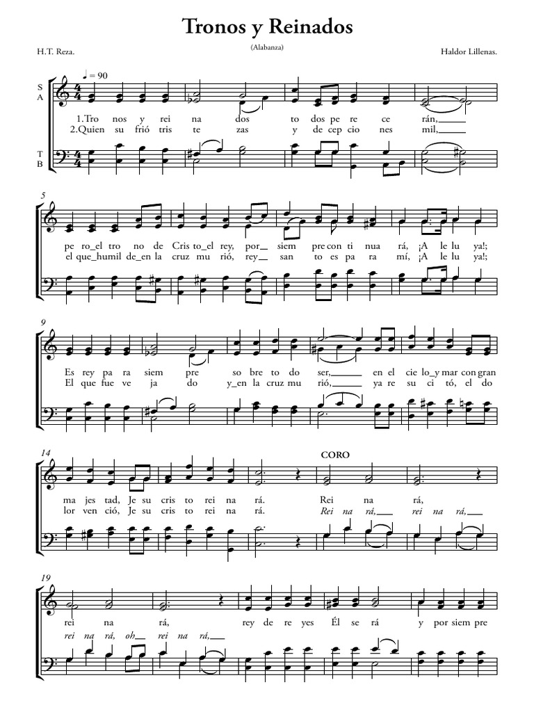 Tronos y Reinados (Alabanza) - Partitura Completa | PDF