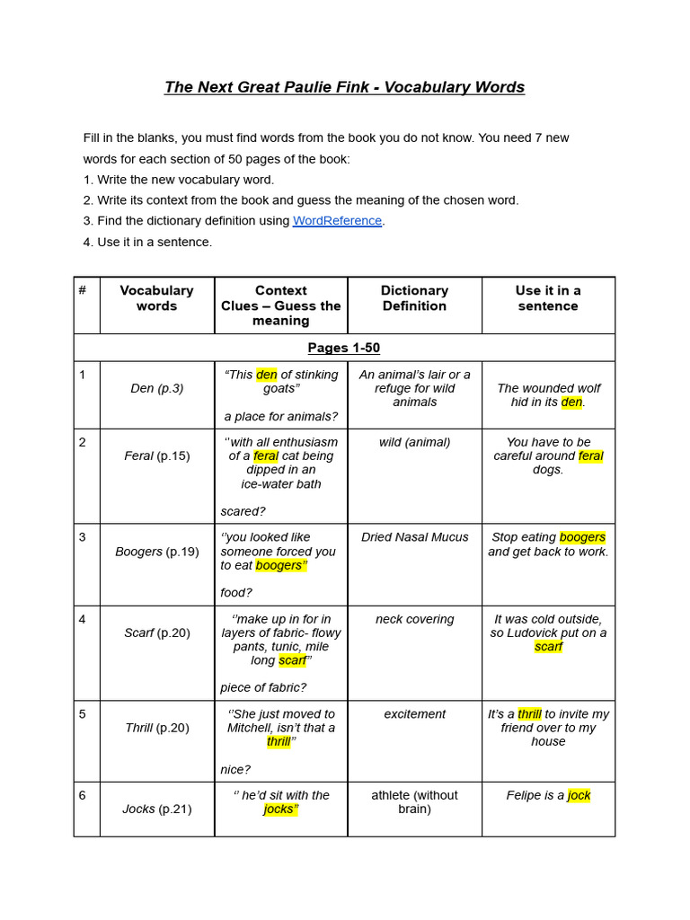 Victor Arocavielmas - PF - Vocabulary Words | PDF | Mucus