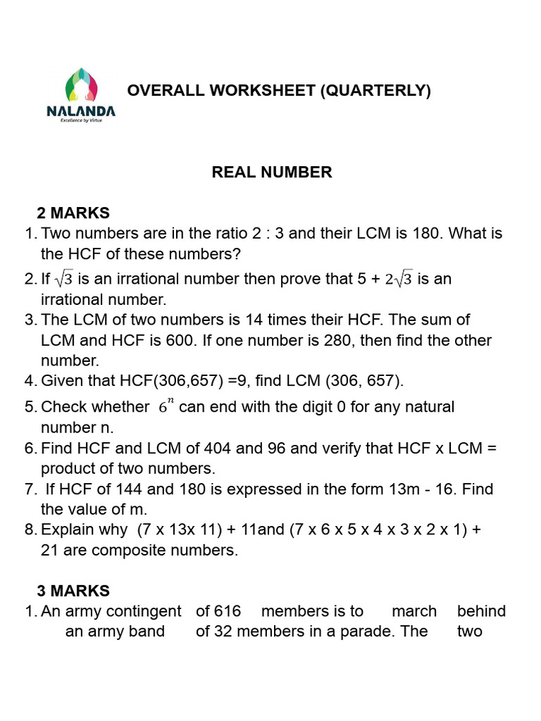 Overall Worksheet (Quarterly) | PDF | Circle | Polynomial