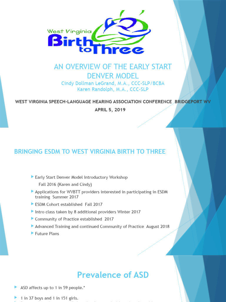 FINAL WVSHA 2019 Presentation On ESDM | PDF | Autism Spectrum | Imitation