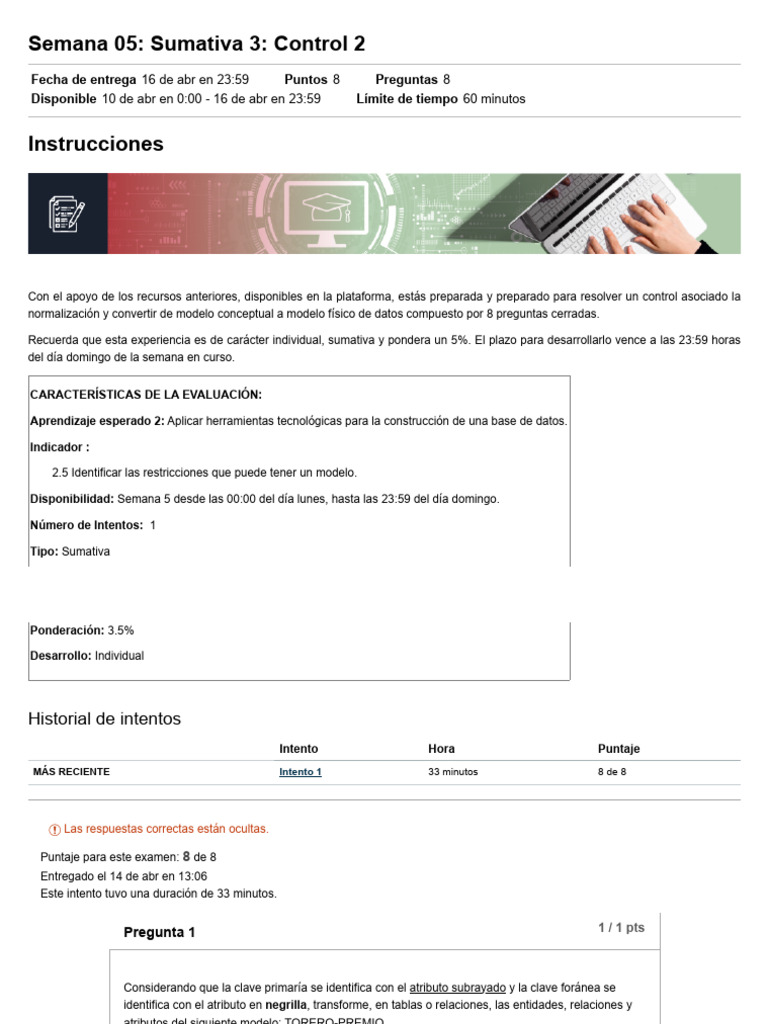 Semana 05 - Sumativa 3 - Control 2 - BASE DE DATOS | PDF | Base de datos relacional | Gestión de ...