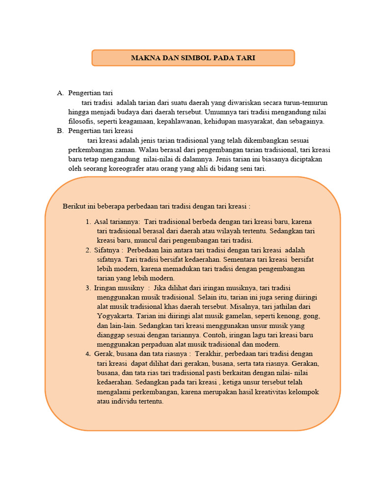 Simbol dan Makna dalam Tari Tradisi | PDF | Seni