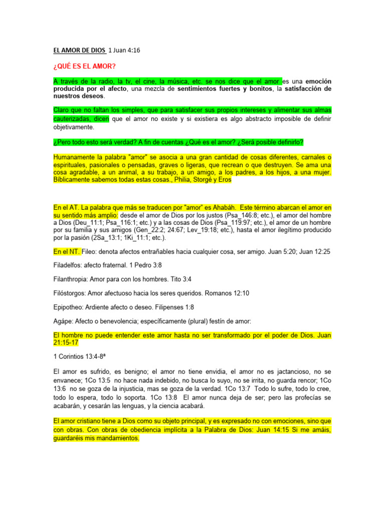 EL AMOR DE DIOS | PDF | Amor | Concepciones de dios