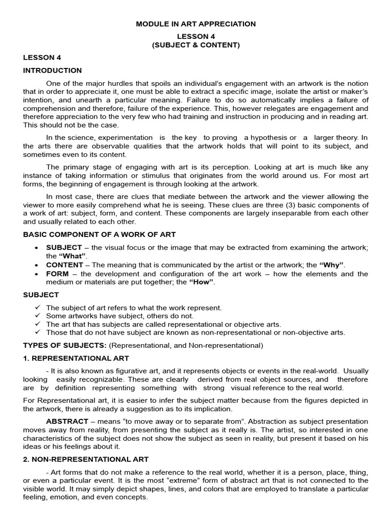 Module in Art Appreciation | Download Free PDF | Abstract Art ...