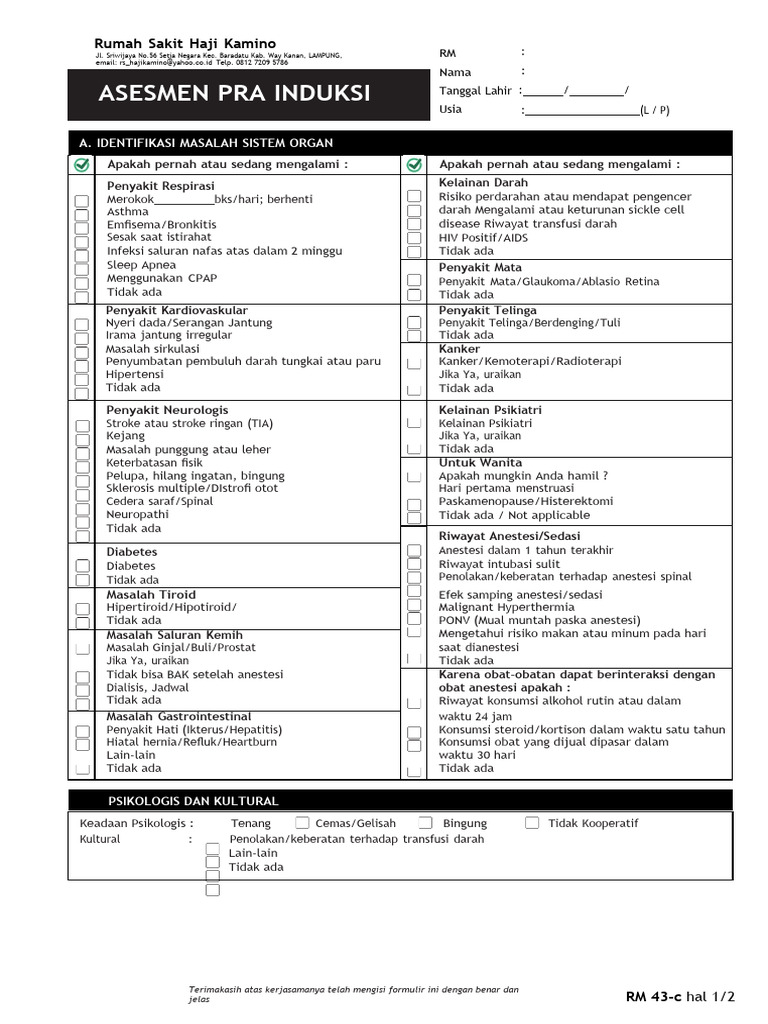 RM 43 - C - ASESMEN PRA INDUKSI - STARKES - PDF | PDF