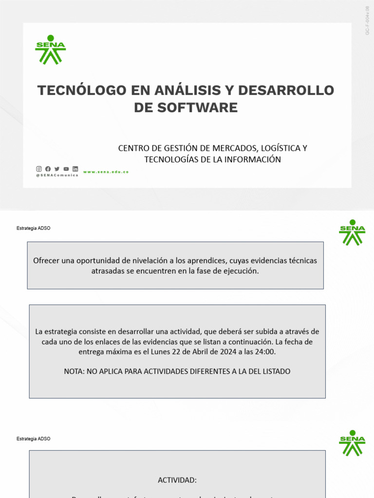 Estrategía Adso Abril 2024 | PDF | Software | Bases de datos