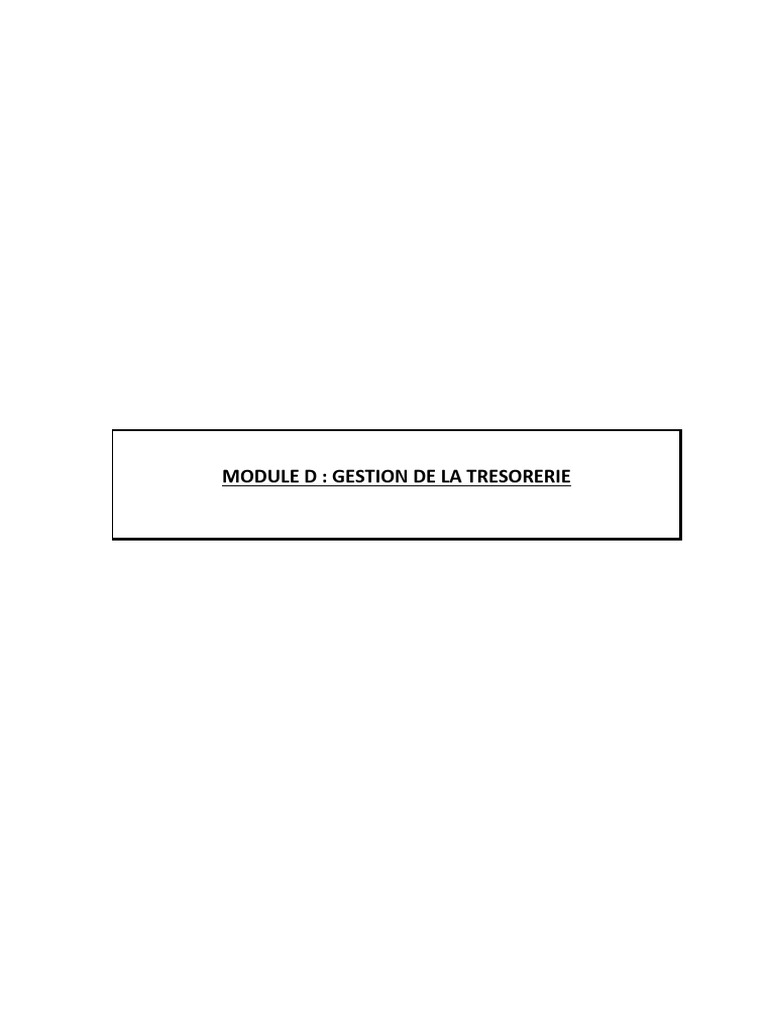 Module D Gestion de La Tresorerie Final | PDF | Comptabilité | Banques