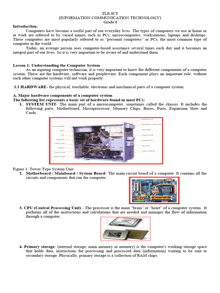 Computer Hardware Servicing | Download Free PDF | Computer Data Storage | Computer Hardware