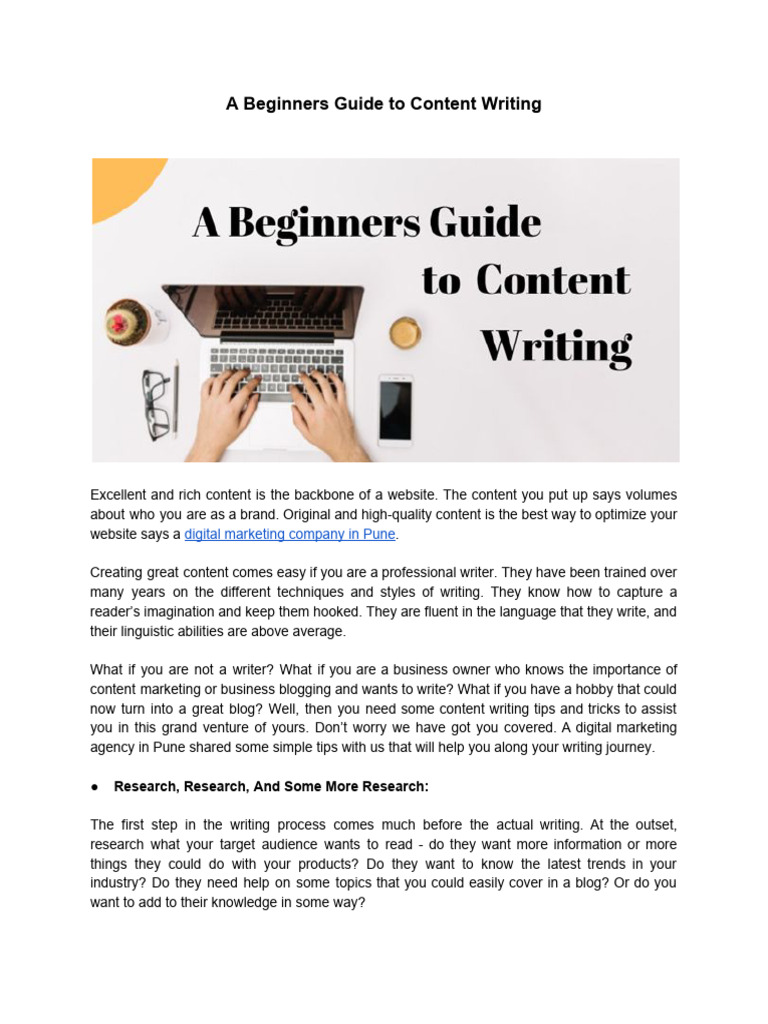 Beginner's Guide to Content Writing | PDF | Search Engine Optimization ...