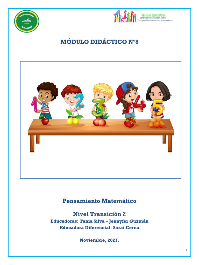 Kinder Matemática Módulo 8 | PDF | Aprendizaje | Cognición