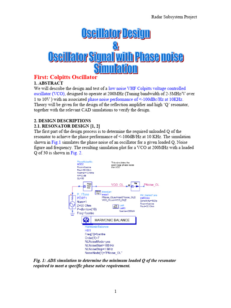 VHF Colpitts Oscillator Design Guide | PDF | Amplifier | Capacitor