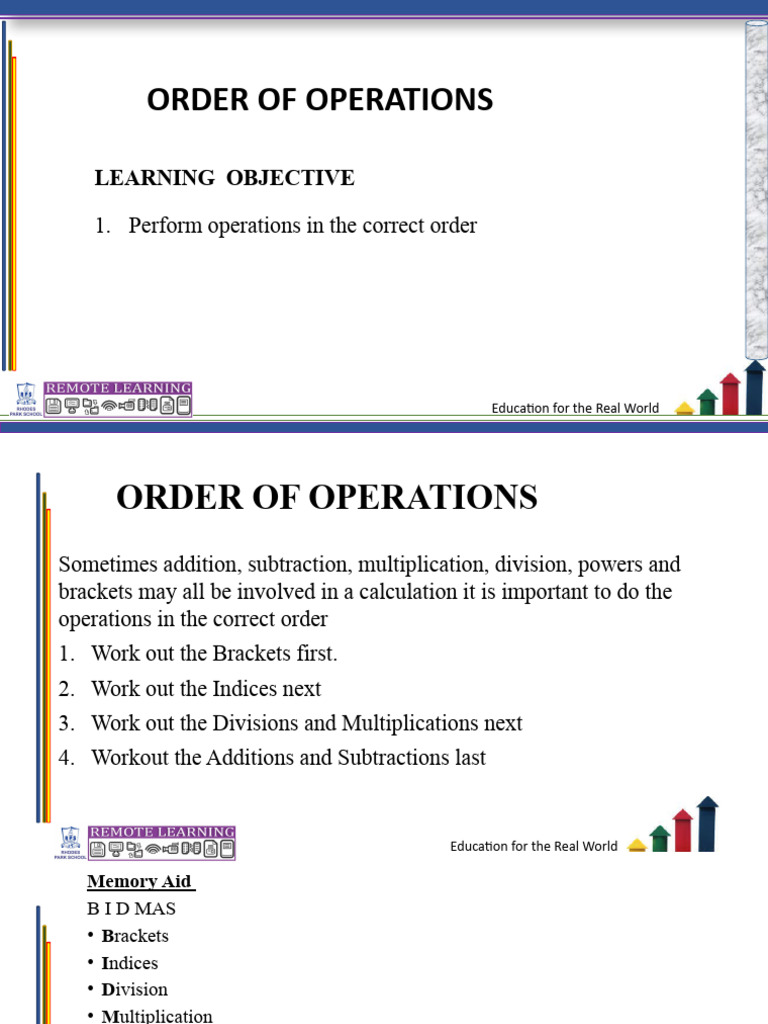 Order of Operations | PDF | Career & Growth