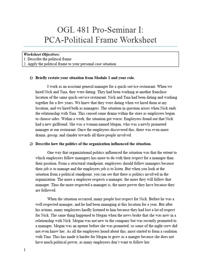 Political Frame Analysis in Workplace Conflict | PDF | Psychology ...