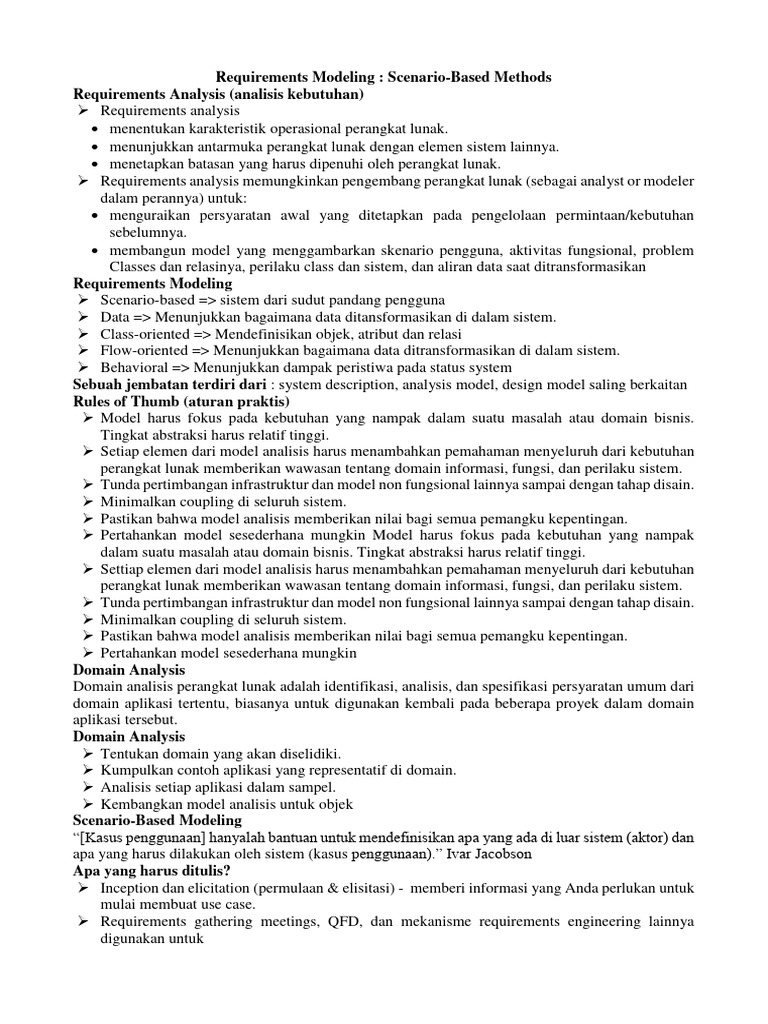 Requirements Modeling: Scenario-Based Methods | PDF