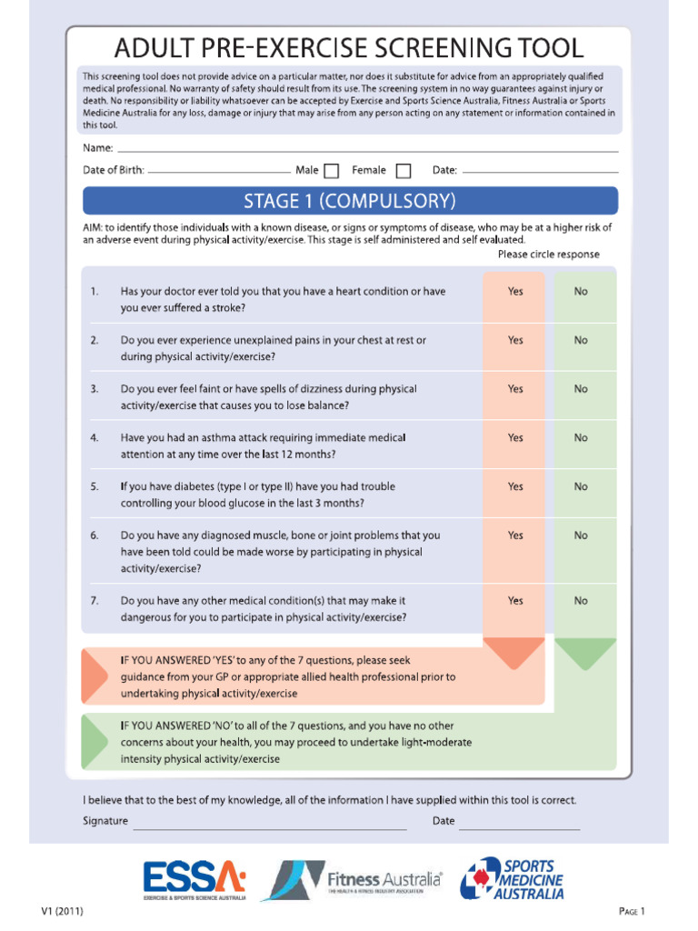 Pre screening form | PDF