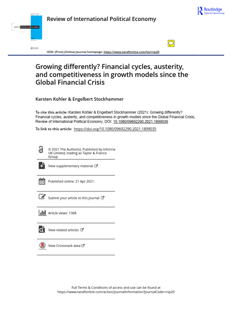 Financial Cycles and Growth Models Post-GFC | PDF | Fiscal Policy ...