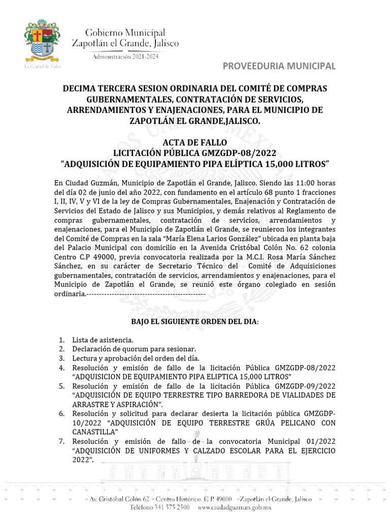 acta-de-fallo-licitacion-08-pipa | PDF