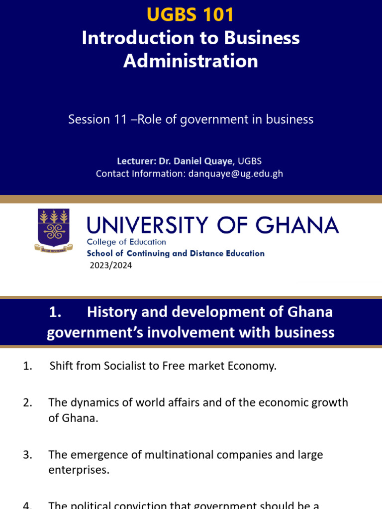Session 11 UGBS 101 | PDF | Regulation | Business