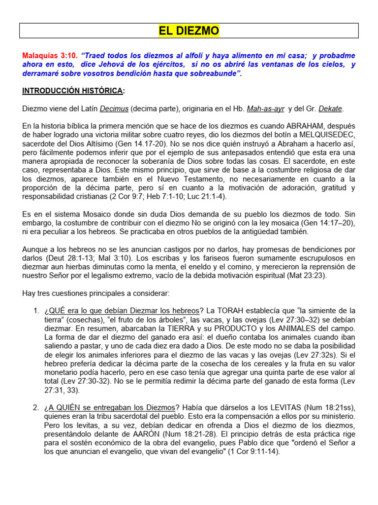 La Verdad Sobre Los Diezmos | PDF | Diezmo | Sacerdote