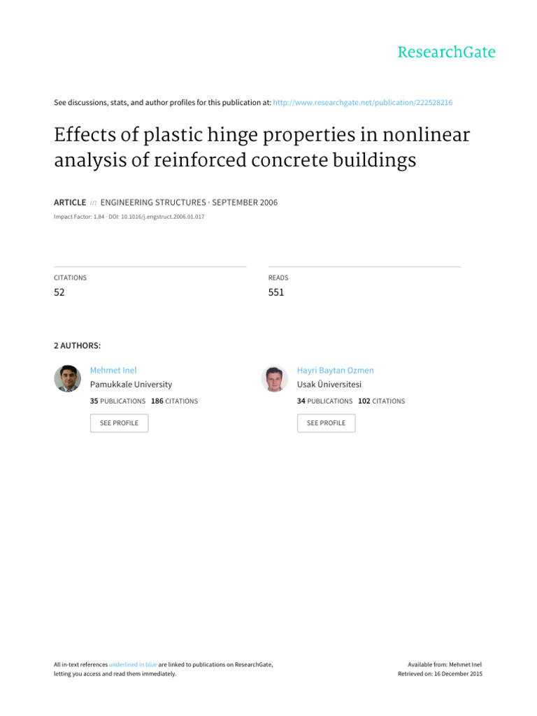 Plastic Hinges Length | PDF | Deformation (Engineering) | Strength Of ...