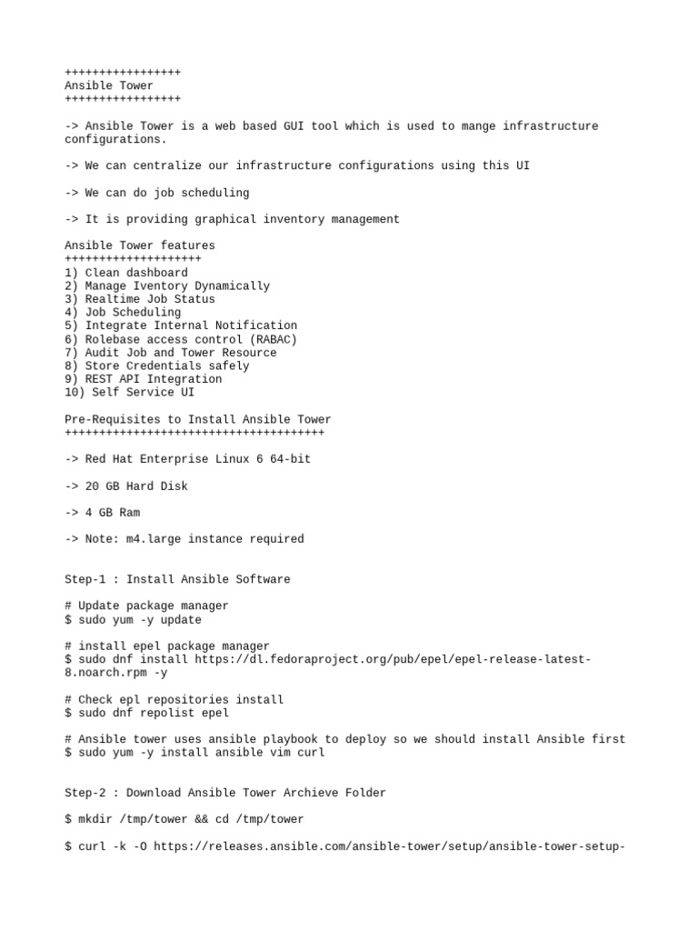 Ansible Tower Installation Guide Pdf Computers