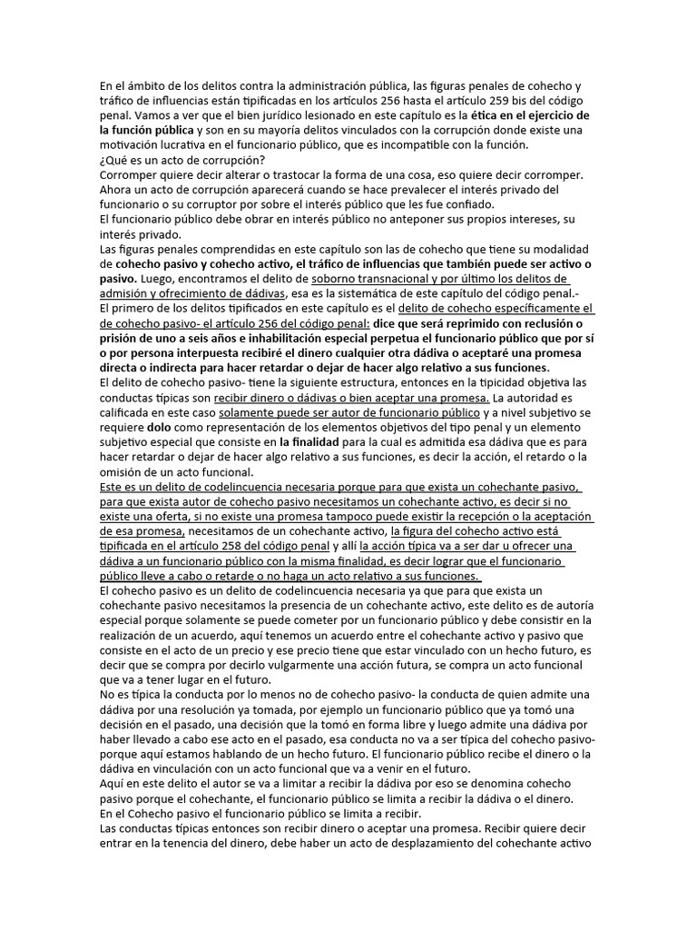 Definición y Tipos de Cohecho | PDF | Soborno | Castigos