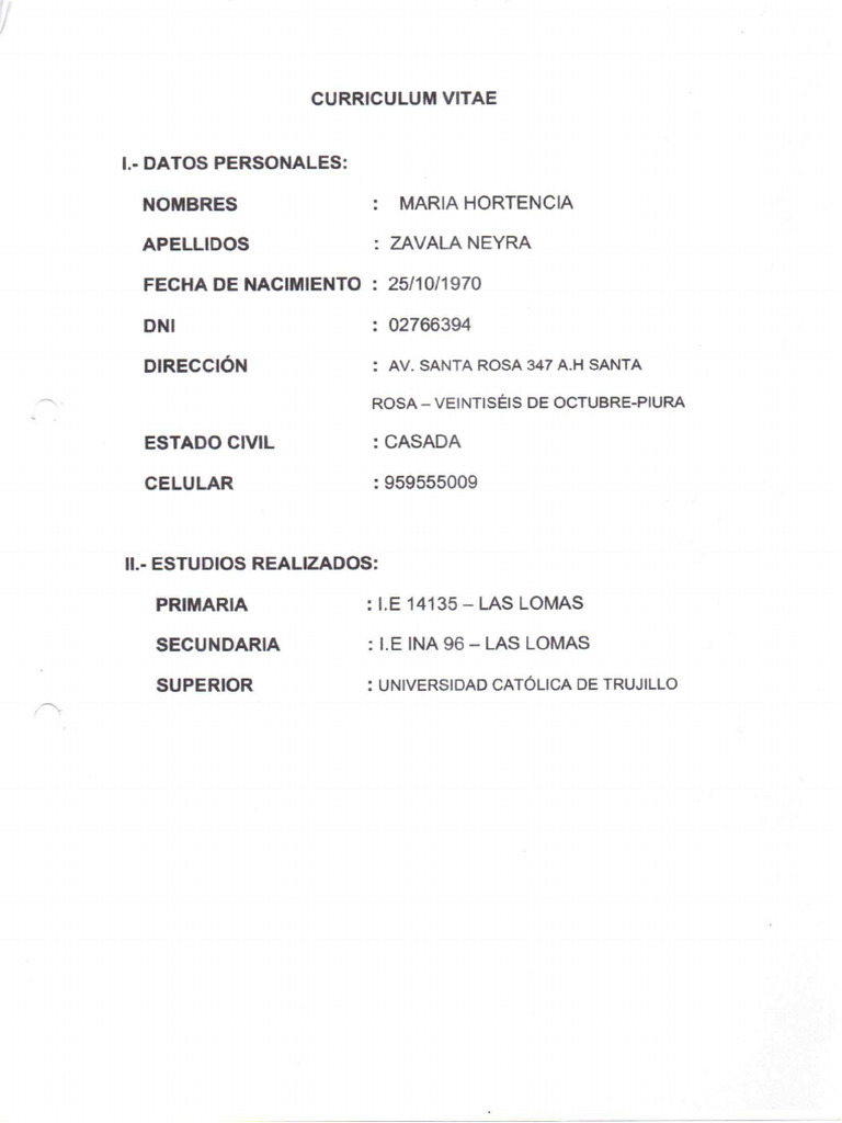 Cv Maria Zavala | PDF