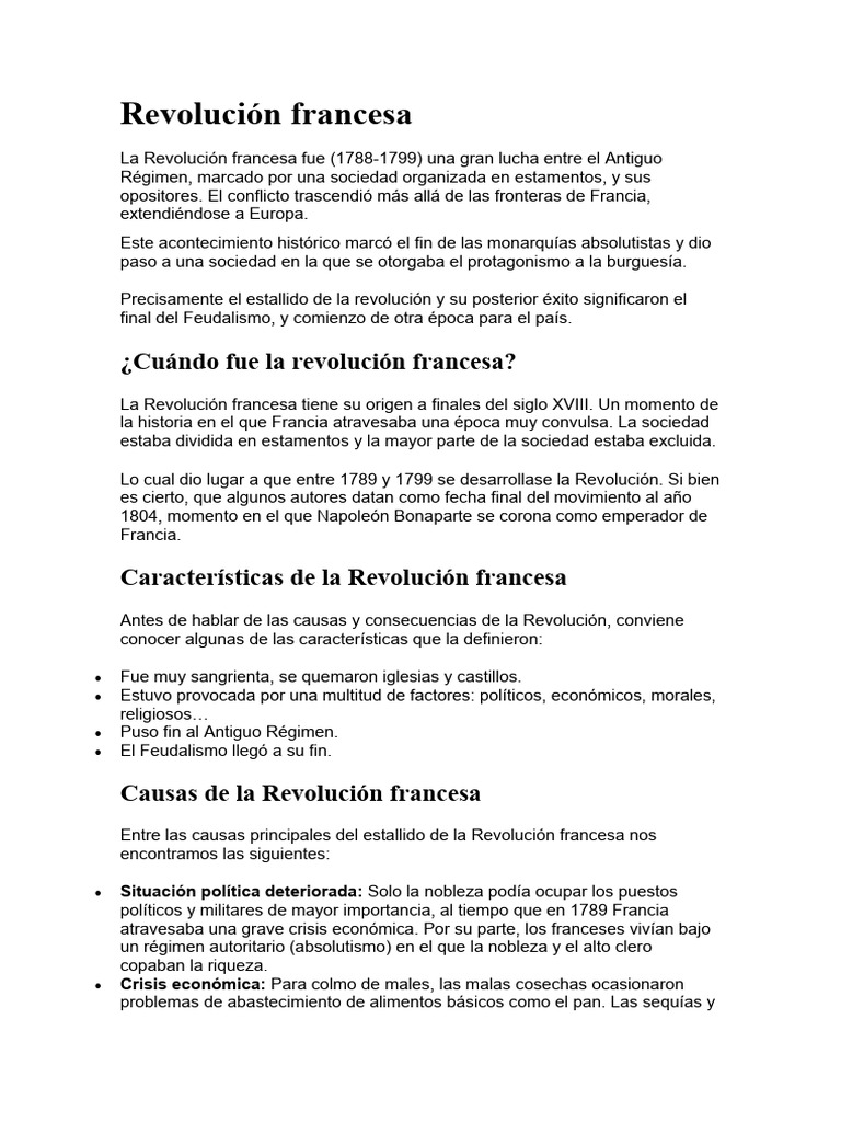 Rev Francesa | PDF | revolución Francesa | Maximilien Robespierre