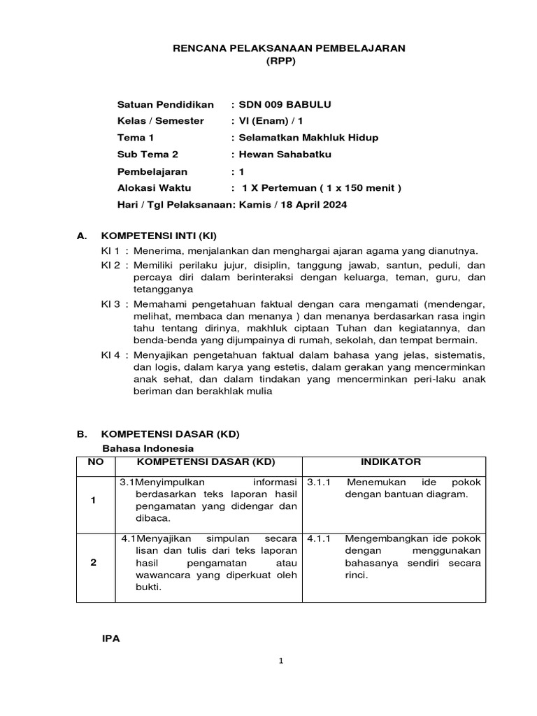 RPP 2 Lembar Refleksi 2 Dan Lembar Observasi 2 | PDF | Sains & Matematika
