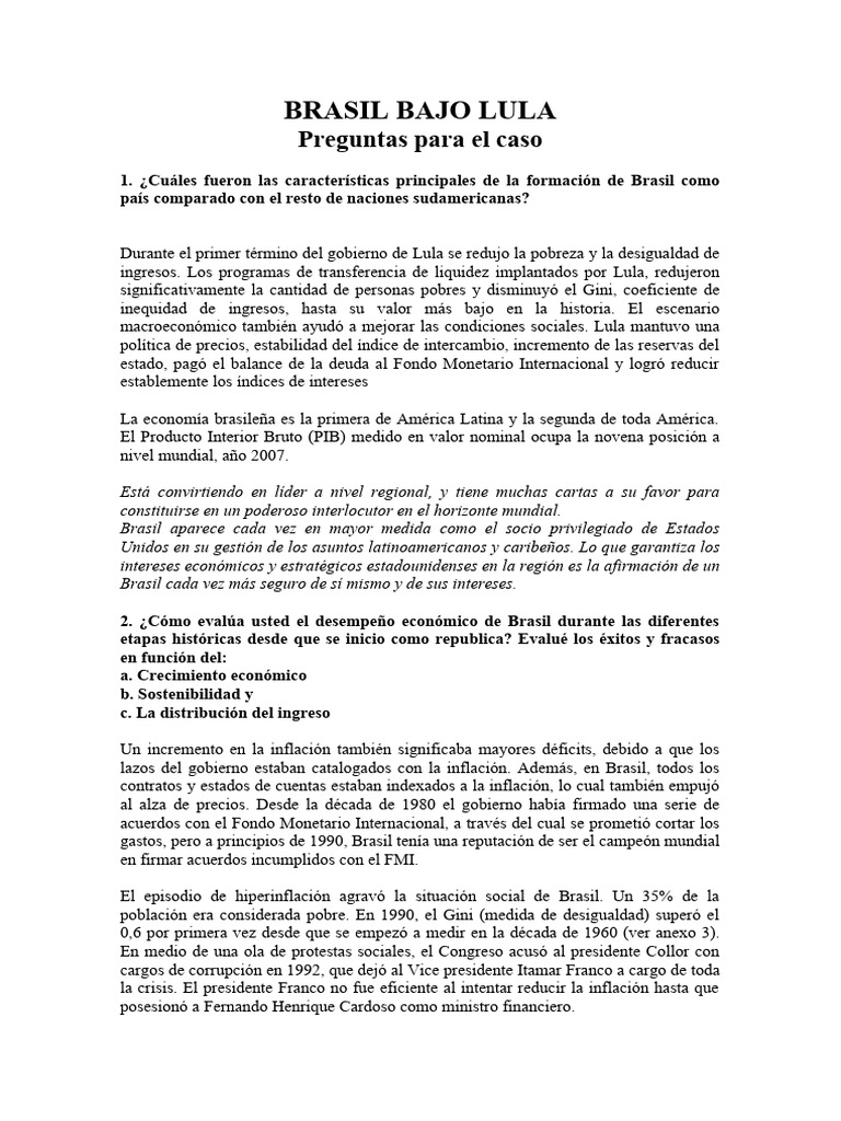 Brasil Bajo Lula | PDF | Inflación | Brasil