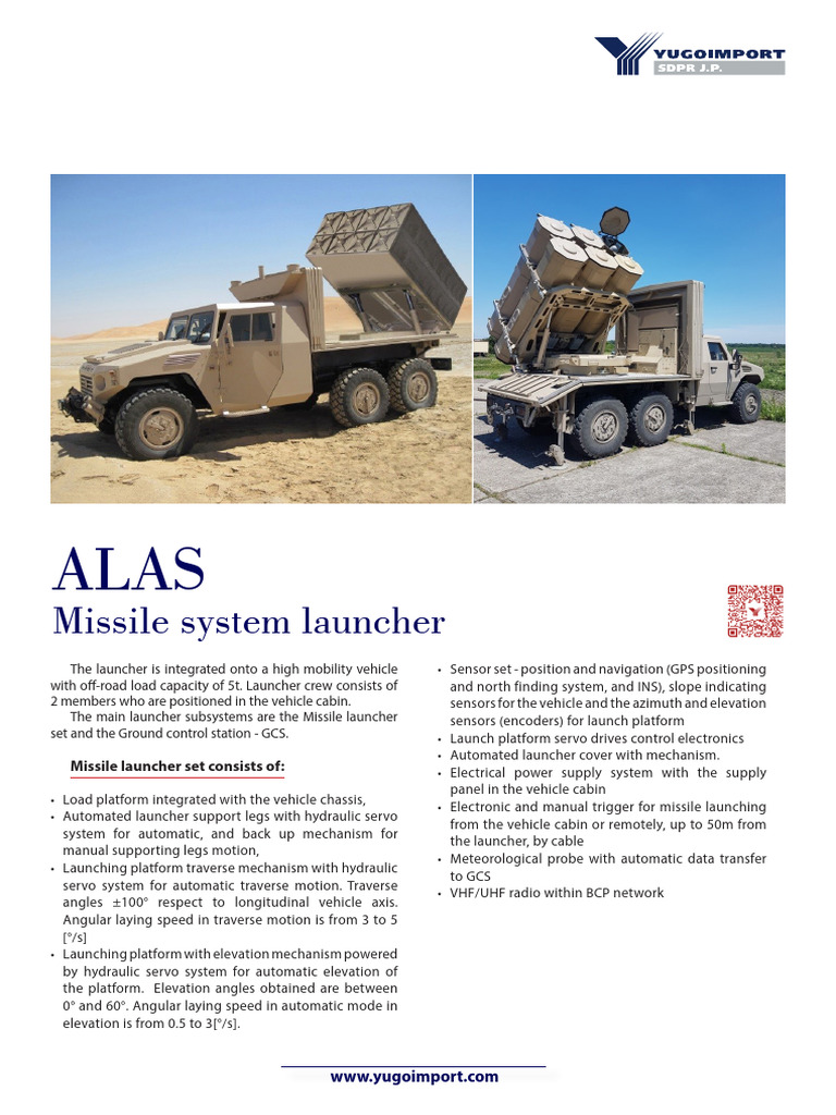 ALAS Missile System Launcher Overview | PDF | Truck | Servomechanism