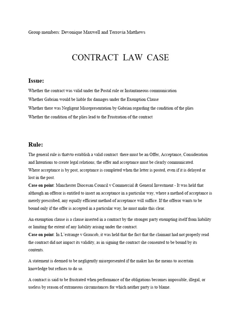 Law case | PDF | Misrepresentation | Legal Concepts