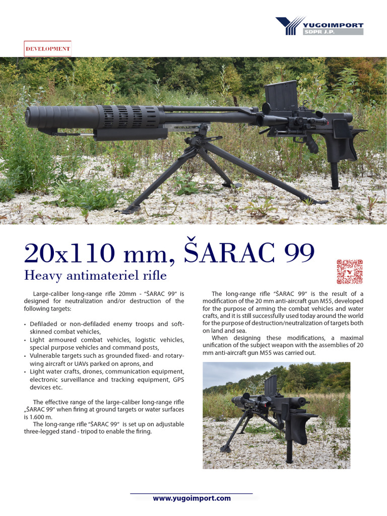 20 X 110 MM ŠARAC 99 Eng. | PDF | Rifle | Anti Aircraft Warfare