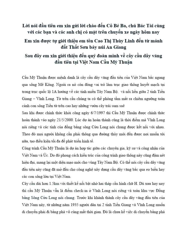 thuyết minh trên xe | PDF