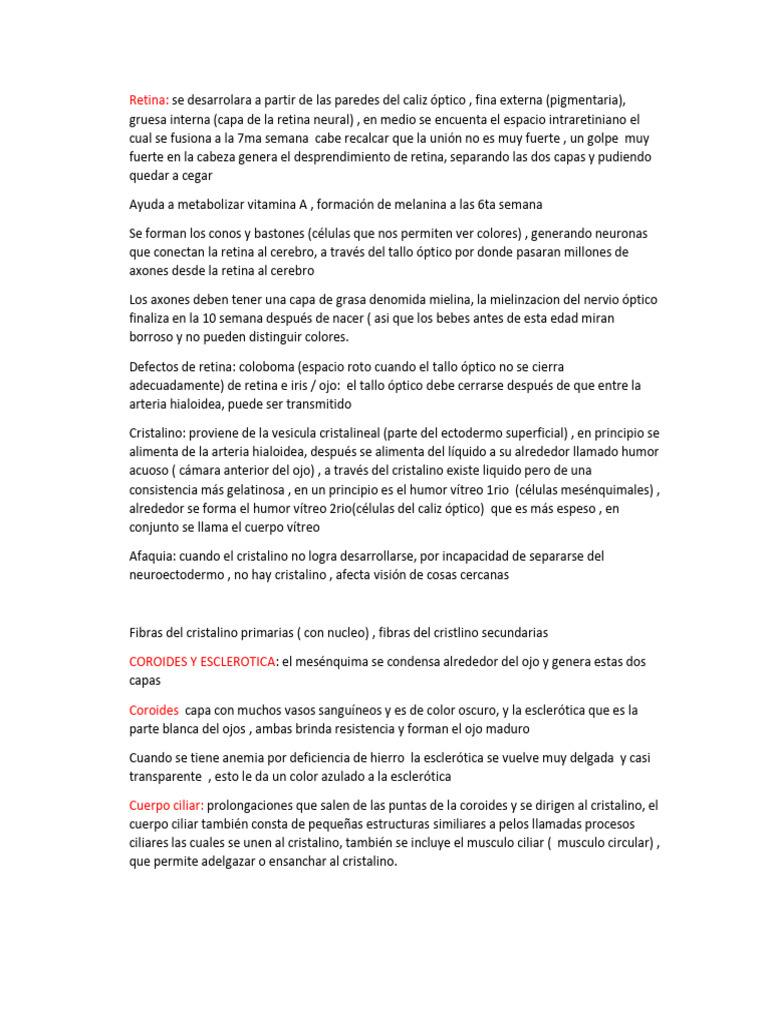 Resumen Visual.... | PDF | Ojo humano | Ojo