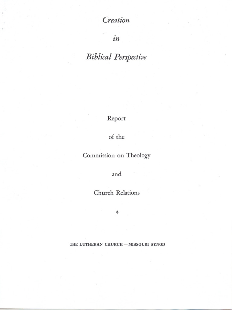 Biblical Creation Doctrine Overview | PDF | Genesis Creation Narrative ...