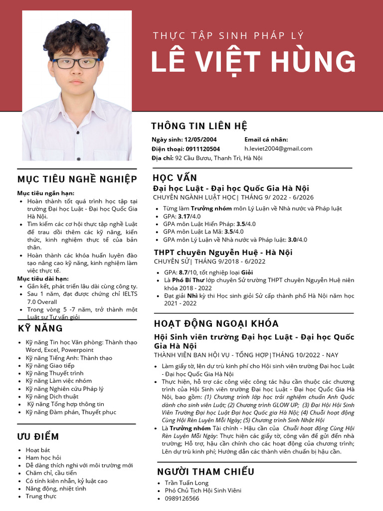 (Chính Thức) - CV Ứng Tuyển - Lê Việt Hùng - 052023 | PDF