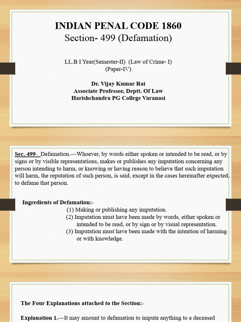 Defamation Under Indian Penal Code | PDF | Defamation | Criminal Law
