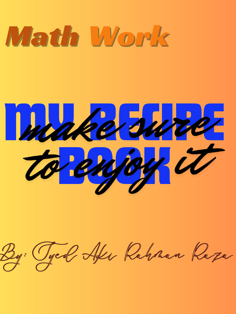 Math Recipe (Project) | PDF | Kebab | Grilling